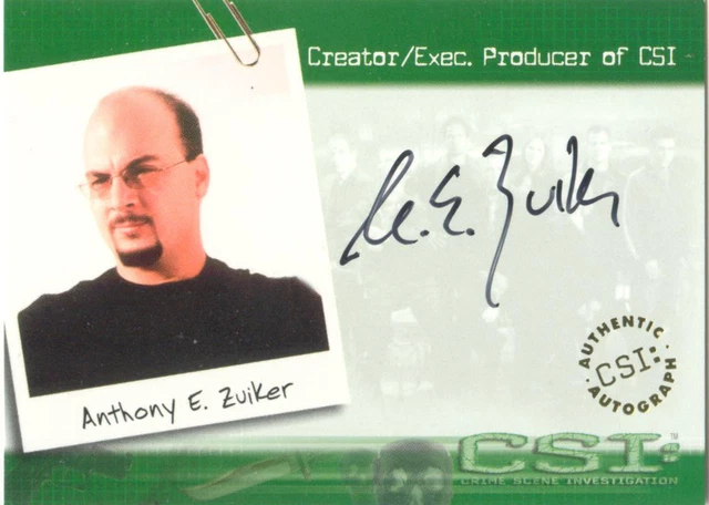 CSI SERIES 1 - A6 Anthony E. Zuiker "Creator/Exec. Producer" Autograph ...
