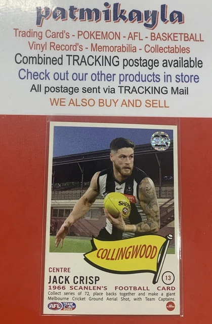 2024 AFL TEAMCOACH Jack Crisp 1966 Scanlens Retro 13 Collingwood ...