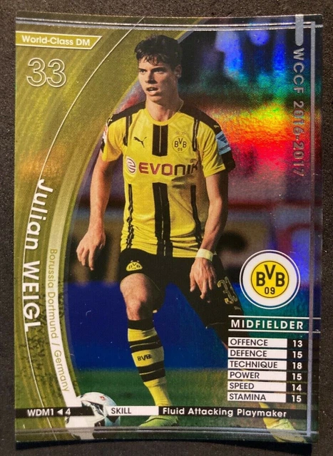 CARTE RÉFRACTEUR 2016-17 Panini WCCF World Class DM Julian Weigl Borussia Dortmund EUR 1,08 ...
