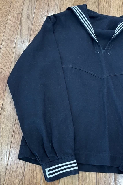 VTG US NAVY Military Sailor Wool Blue Dress Uniform Shirt Jumper ...