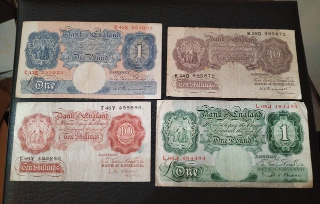 JOB LOT OLD British Bank Notes WW2 and after. Peppiatt,& L K O'Brien £ ...