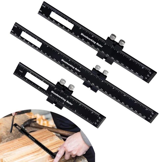 WRPACTTG PRECISION POCKET Ruler 3Pack Woodworking Scribing Professional ...