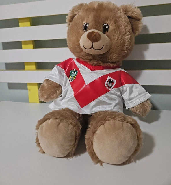 BUILD A BEAR Brown Teddy Bear Nrl Football St George Illawara 36Cm $27. ...