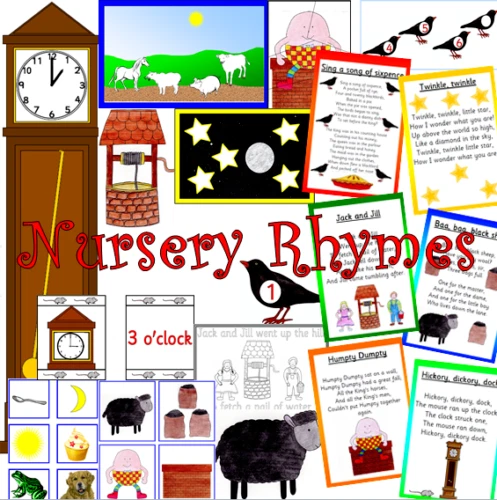 NURSERY RHYMES - educational resource pack to PRINT - games, activities ...