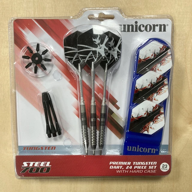UNICORN TUNGSTEN DART Set Steel 700 6 Shafts 6 Flights Protectors and ...