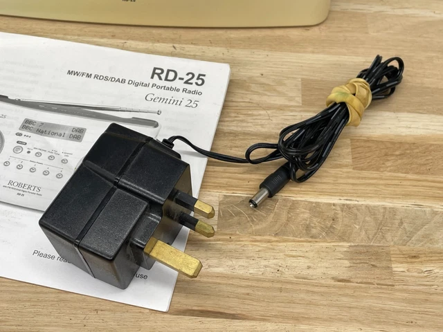 ROBERTS DAB RADIO Gemini 25 RD-25 DAB FM MW Radio Lead & Instructions £ ...