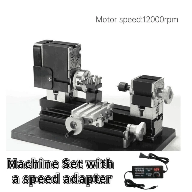 MINI METAL LATHE Soft Metalworking Woodworking DIY Model Making Machine ...