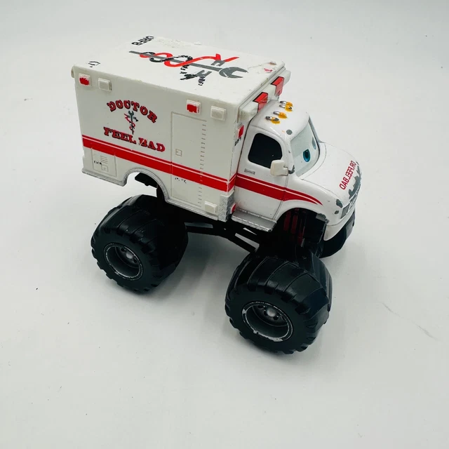 DISNEY PIXAR CARS Toon Dr. Feel Bad Monster Truck Toy Car Ambulance ...