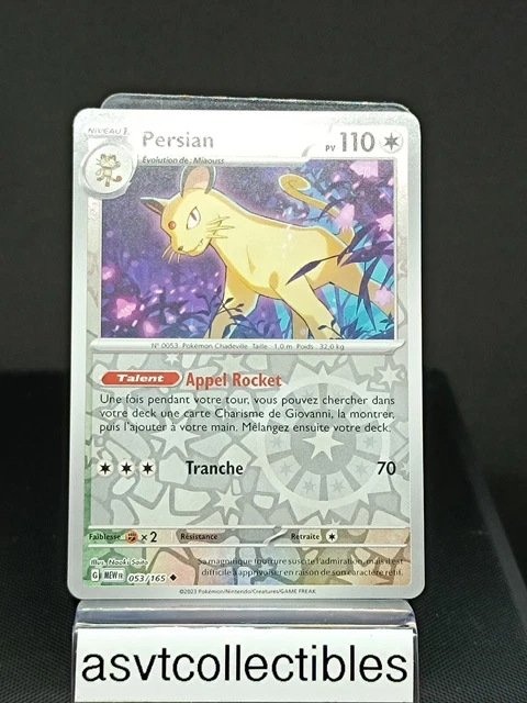 CARTE POKÉMON PERSIAN 053/165 Reverse EV 3.5 MEW 151 FR NEUF EUR 1,99 ...