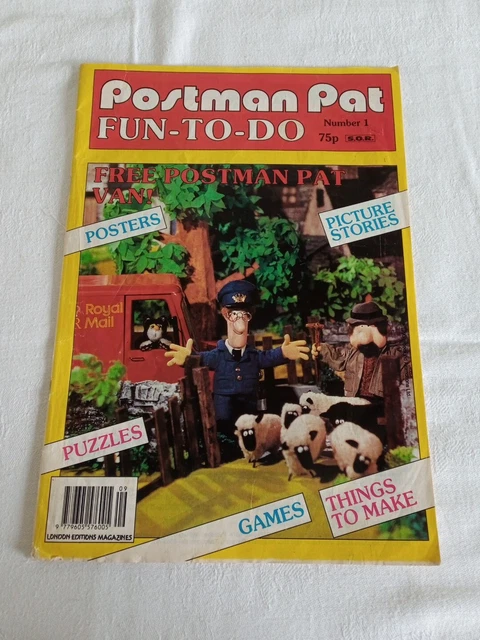 POSTMAN PAT RARE FIRST No1 FUN TO DO COMIC - 1990 - CARD CUT OUT TO DO ...