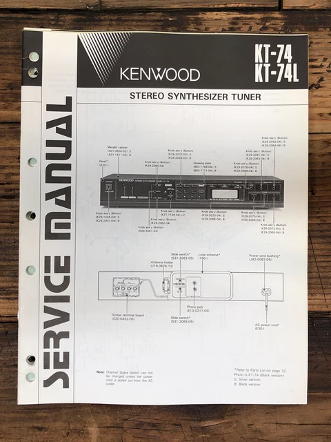 KENWOOD KT-74 KT-74L Tuner Service Manual *Original* £11.52 - PicClick UK