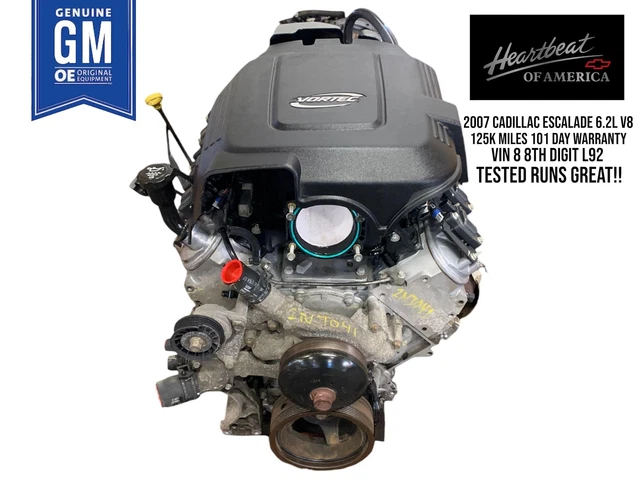 CADILLAC ESCALADE 6.2L Vortec V8 L92 Engine Motor Assembly 2007 2008 ...