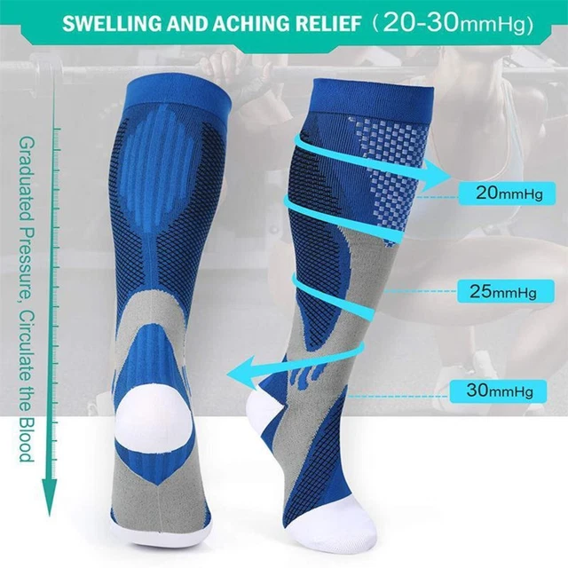 20-30 MMHG COMPRESSION Socks Stockings Womens Mens Knee High Medical S ...
