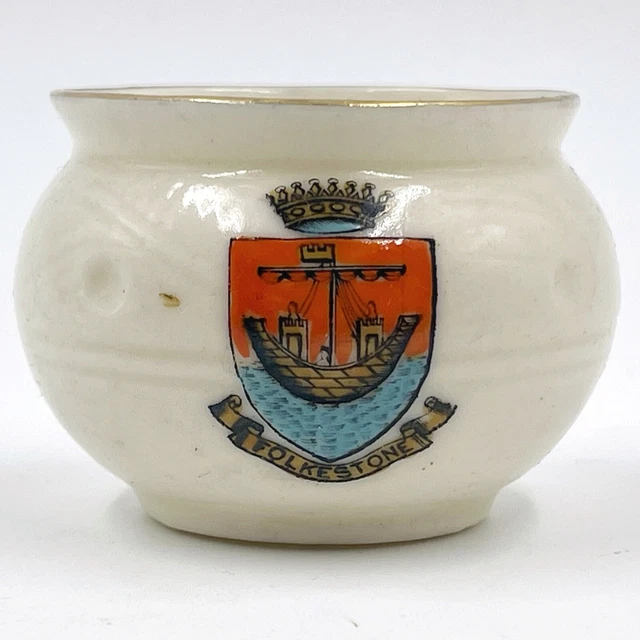 VINTAGE SHELLEY CRESTED China Model Of Glastonbury Bowl - Folkestone ...