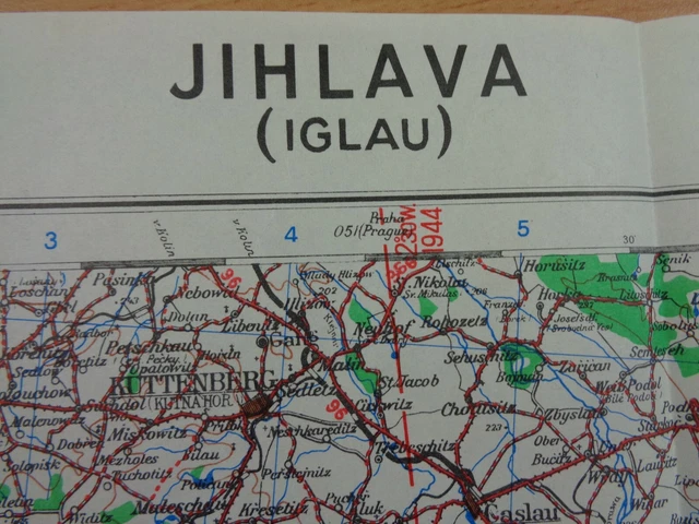 WW2 RAF / ARMY Map of CZECHOSLOVAKIA entitled "JIHLAVA (IGLAU)" EUR 42 ...