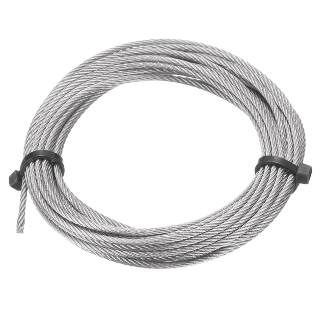 20FT (6M) 1.8MM Stainless Steel Wire Rope 7x7 Strand with 20pcs Loop ...