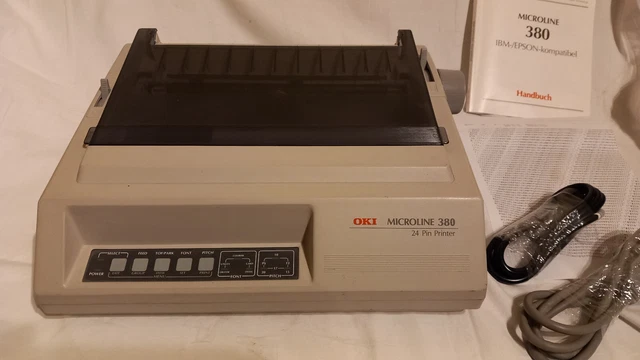 OKI MICROLINE 380, 24 Pin Printer, Deckel an Rückseite fehlt, deshalb ...