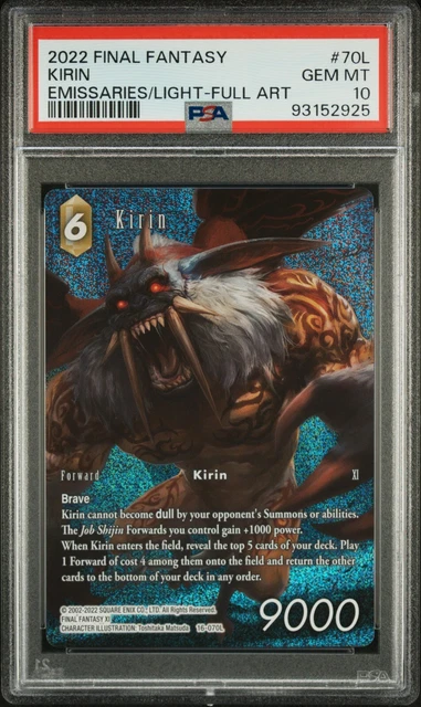 2022 FINAL FANTASY Emissaries Of Light 70L Kirin Full Art Foil Psa 10 ...
