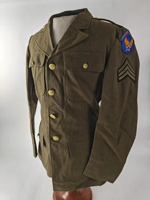 WW2 WWII 1940 US Army Training Command Sergeant 4 Pocket Tunic Size 38R ...