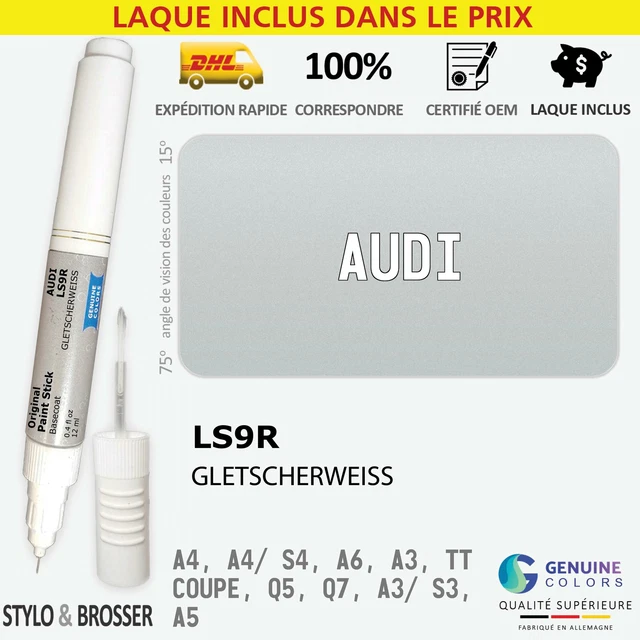 EXTERIOR LS9R SILVER Stylo Retouche Peinture pour Audi 2Y LS9R S9R ...