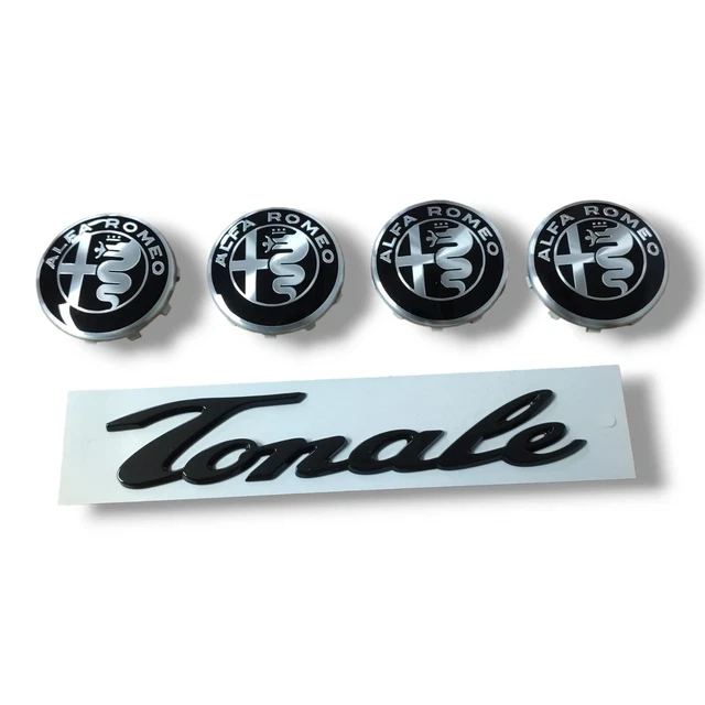 ÉCRIT LOGO ARMOIRIE Coffre Alfa Romeo Tonale + Enjoliveur Noirs Roues ...