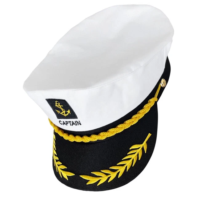 NAUTICAL SAILOR CAP Men's Yacht Captain Costume Captian Hat Captain’s ...