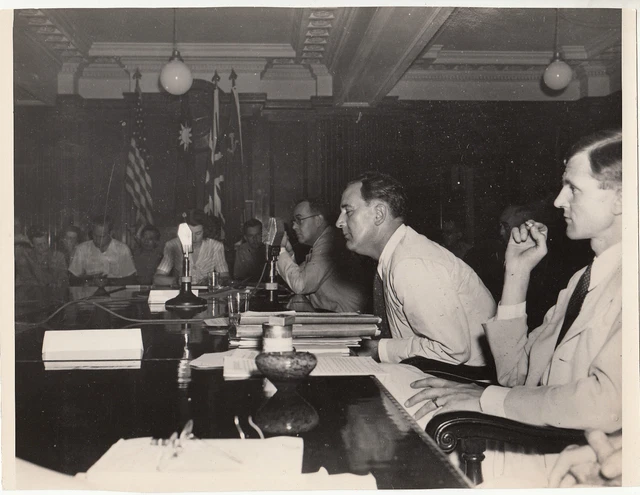WW2 USA ARMY photograph British Delegation addressing council for Japan ...