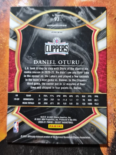 2020-21 DANIEL OTURU Select Blue Concourse Clippers #93 Rc Rookie $1.85 ...