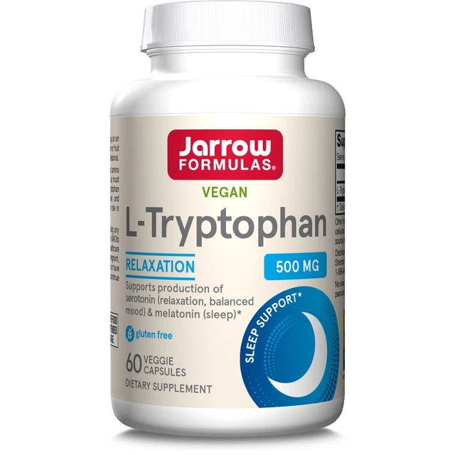 JARROW FORMULAS L-TRYPTOPHAN 500mg 60 Végétarien Capsules, Sommeil Et ...