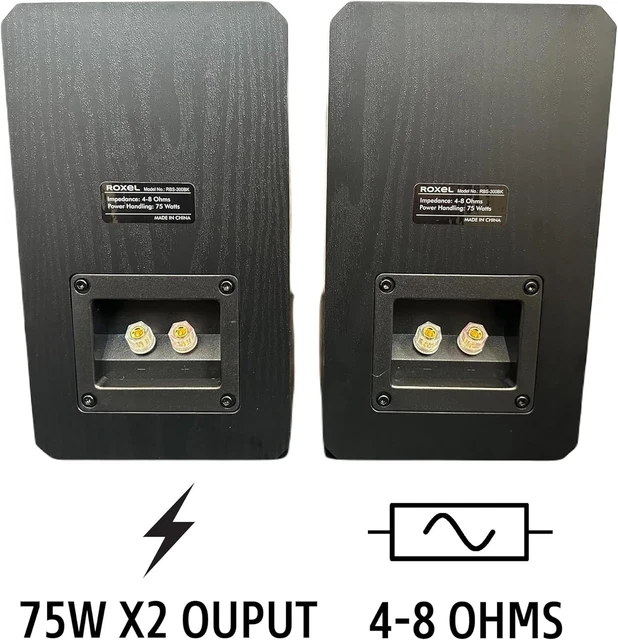 BOOKSHELF SPEAKERS 150W RMS Carbon Fibre Woofer Silk Dome Tweeter Deep ...