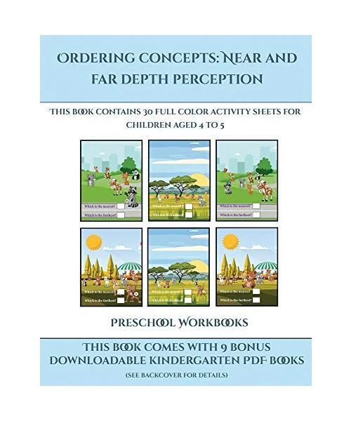 PRESCHOOL WORKBOOKS (ORDERING concepts near and far depth perception ...