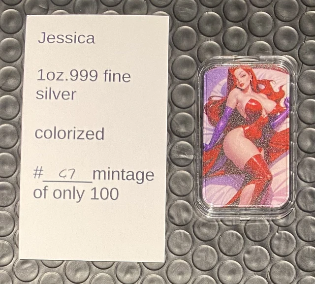 1 OZ SILVER Bar 🔥 Colorized 🔥 Sexy Jessica 💥 £211.72 - PicClick UK