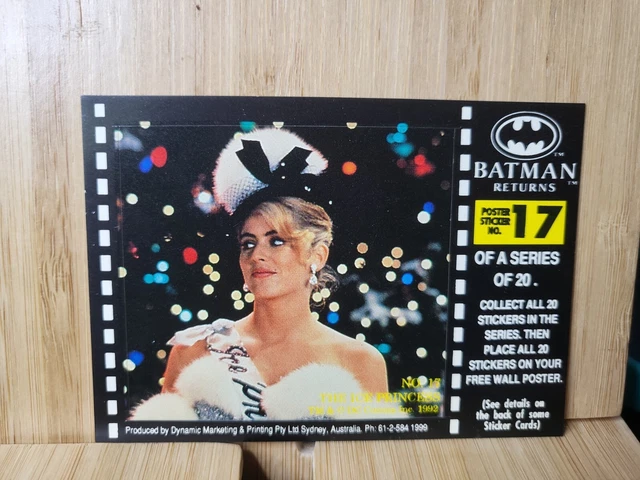 BATMAN RETURNS🏆1992 #17 THE ICE PRINCESS Sticker🏆FREE POST EUR 2,01 ...