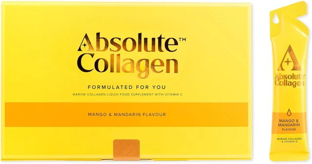 ABSOLUTE COLLAGEN MARINE Liquid 8000mg with Vitamin C 14 Sachets Mango ...