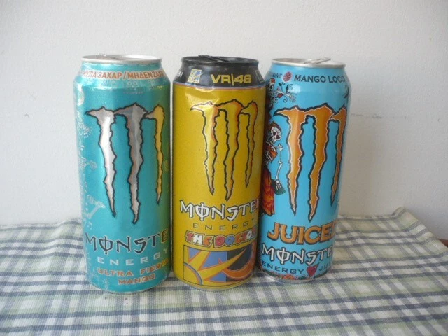 MONSTER ENERGY DRINK CANS-500ML Empty x 3-The Doctor-Mango Loco-Ultra ...