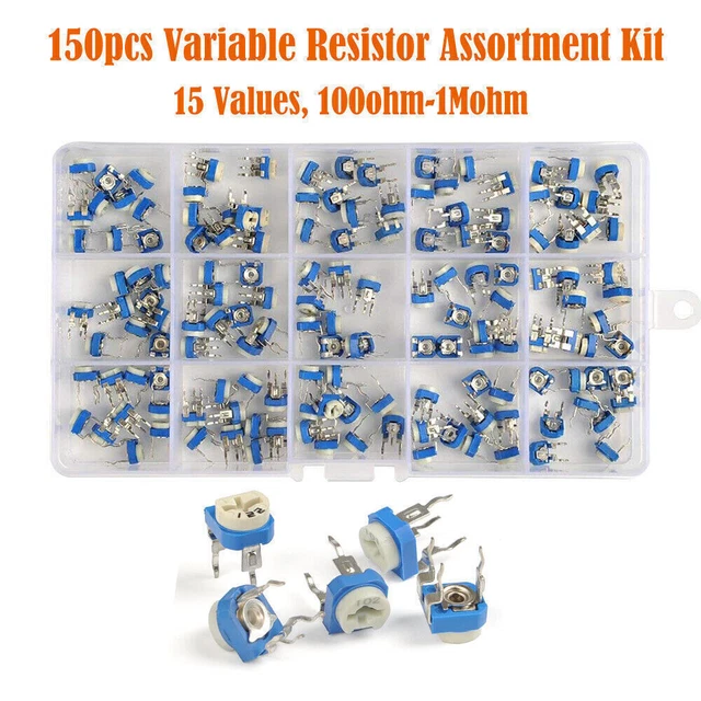 150 PIECES 100OHM-1M Ohm Vertical PCB Variable Resistor Trimmer ...