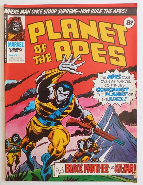 PLANET OF THE APES Comic #72 - 6 March 1976 - Marvel UK EUR 4,62 ...