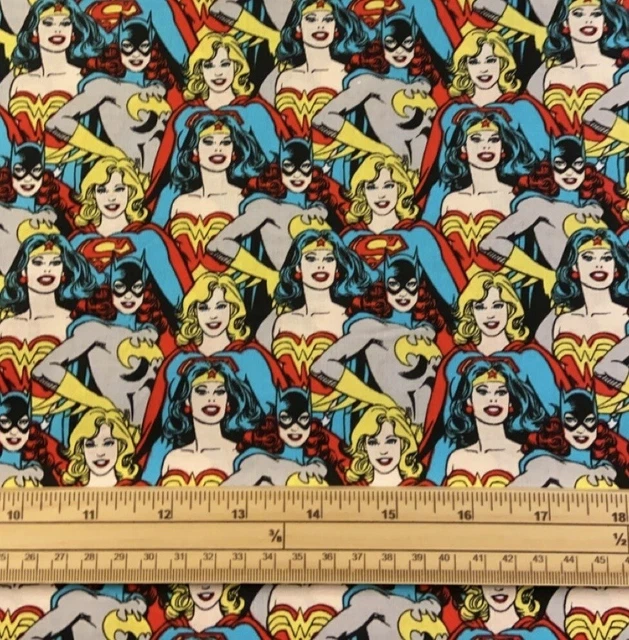 FAT QUARTER DC Heroínas Murciélago Girl, Wonder Woman Apilados 100% ...