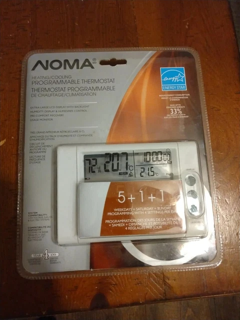 NOMA HEATING/COOLING PROGRAMMABLE 5+1+1 Thermostat + Humidity Control ...