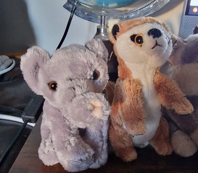 RAVENSDEN SUMA COLLECTION - Elephant, Meerkat and Wolf - Small plush ...
