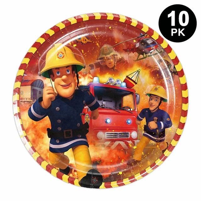 FIREMAN FIRE TRUCK 23cm 9inch Paper Plates | Kids Birthday Party ...