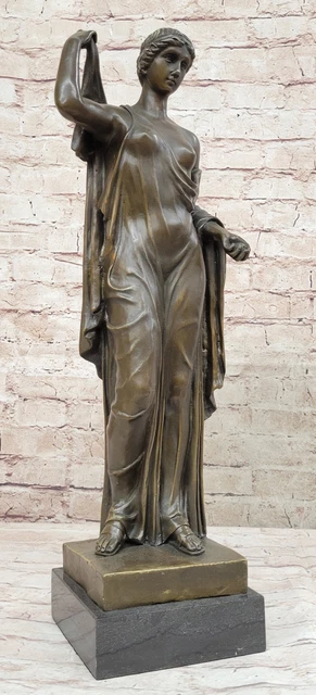 STATUA CLASSICA IN bronzo elegante in piedi donna greca romana arte ...