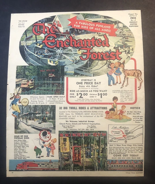 1960’S THE ENCHANTED Forest Amusement Park Magazine Ad £16.43 - PicClick UK