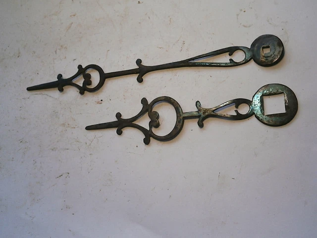 PAIR OF STEEL longcase clock HANDS C1800 £37.12 - PicClick UK