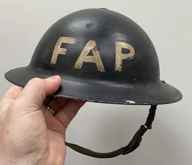 ORIGINAL WW2 BRITISH Home Front Brodie Steel Helmet First Aid Party £89 ...