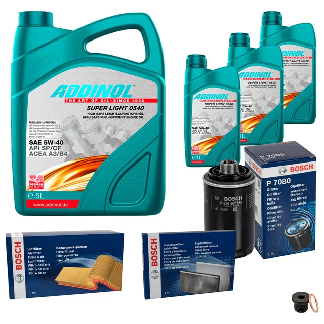 BOSCH INSPECTION SET 8L ADDINOL SUPER LUMIÈRE 5W-40 pour VW ...