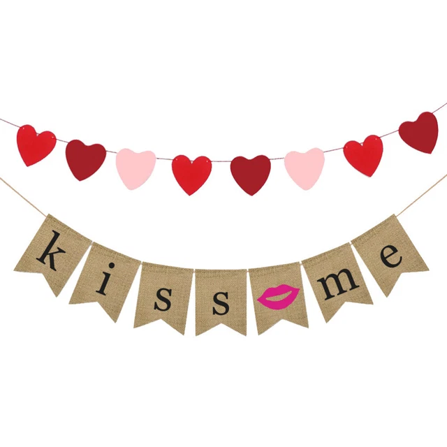 TIRER LE DRAPEAU Bannière Joyeuse Saint Valentin Je T'aime De Toile ...