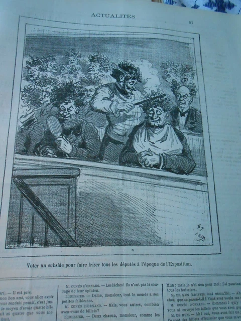 HUMOUR 1878 - Voter un subside pour faire friser les députer de l ...