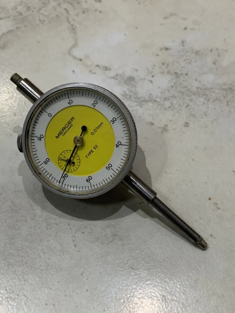 MERCER TYPE 52 Dial Indicator Made In England 20mm 0.01mm $50.00 ...