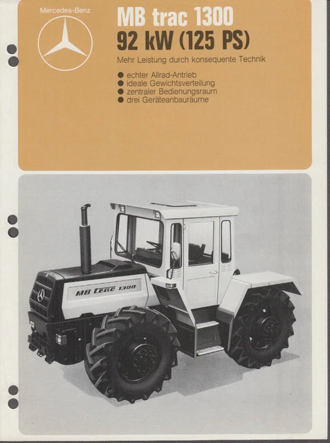 1976 MERCEDES-BENZ MB Trac 1300 Tractor sell sheet $9.99 - PicClick